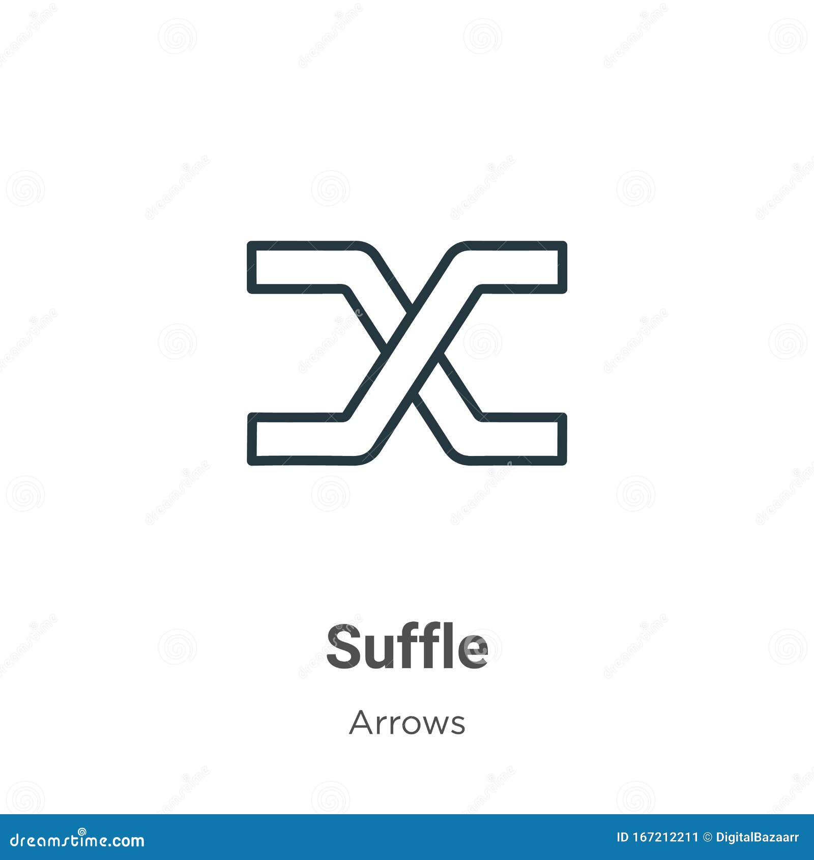 Suffle Symbol Outline Vector Icon. Thin Line Black Suffle Symbol Icon ...