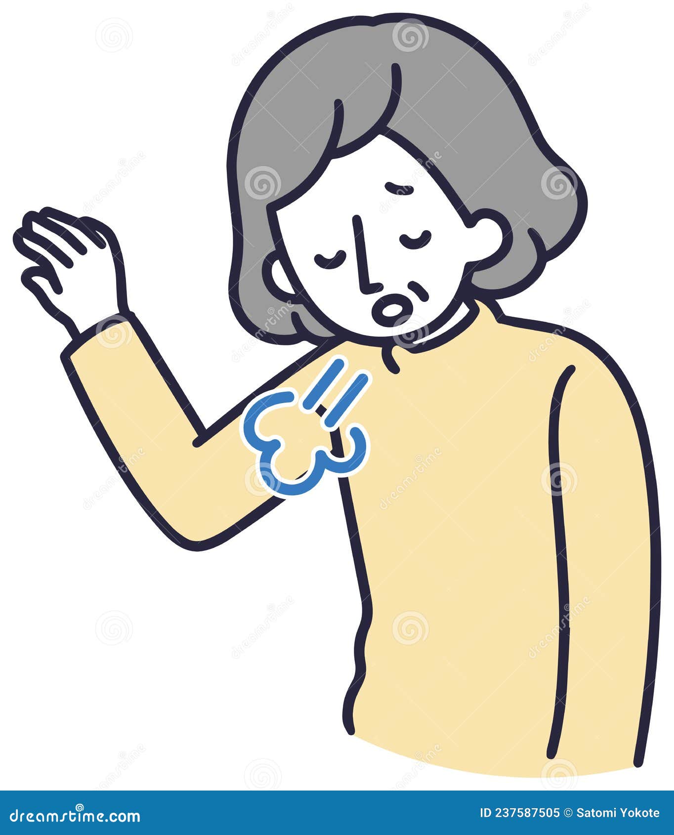 Suffocation Fatigue Woman Simple Illustration Stock Vector ...