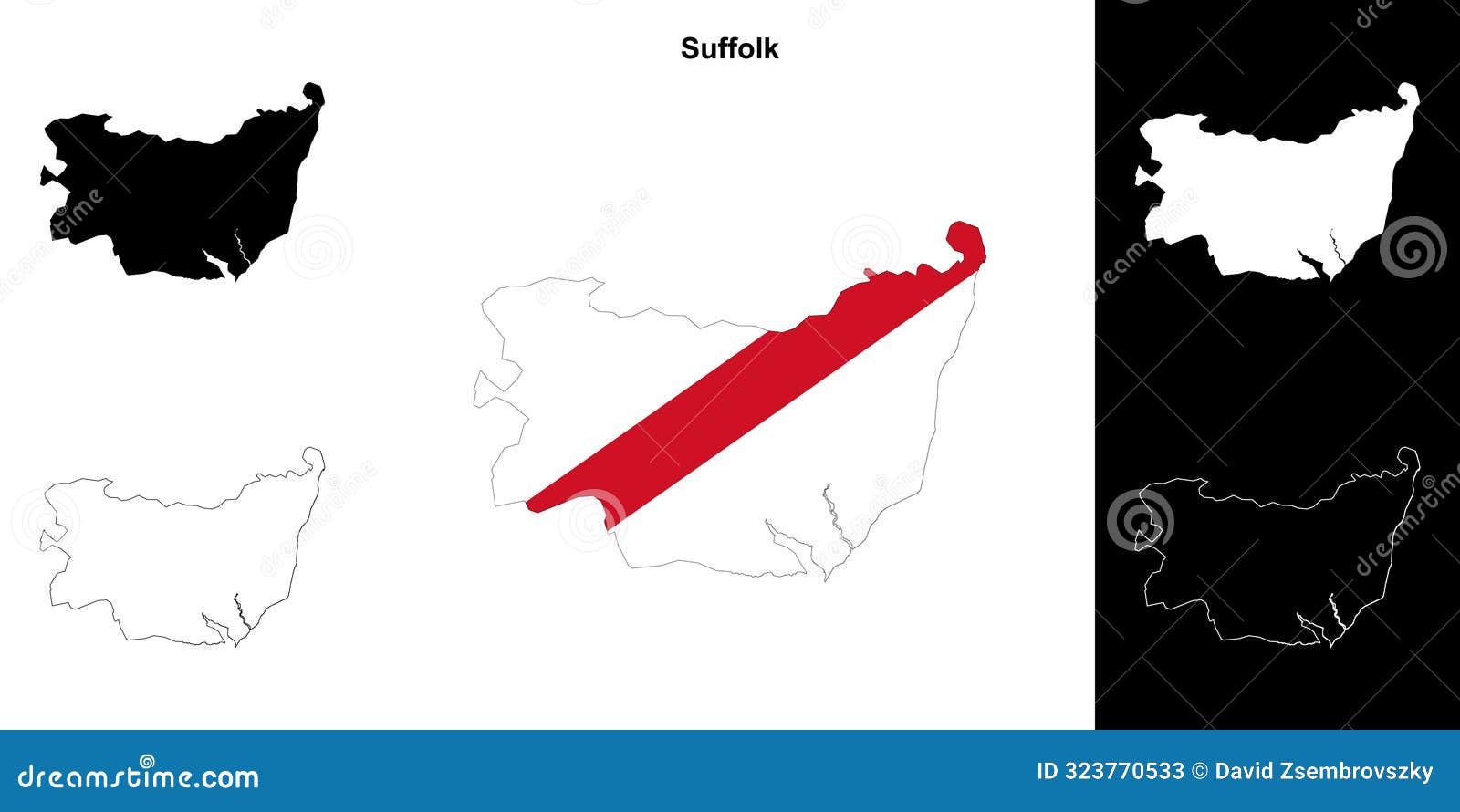 Suffolk Outline Map Cartoon Vector | CartoonDealer.com #361605153