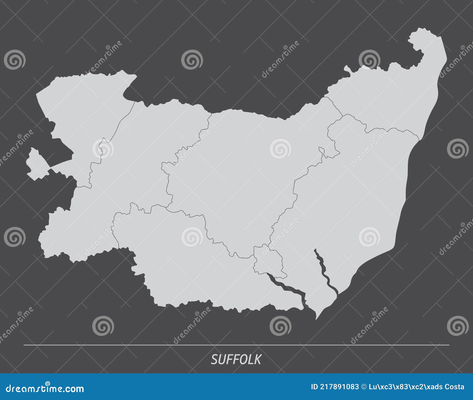 Suffolk County Map England UK Watercolor In Front Of A White Background ...