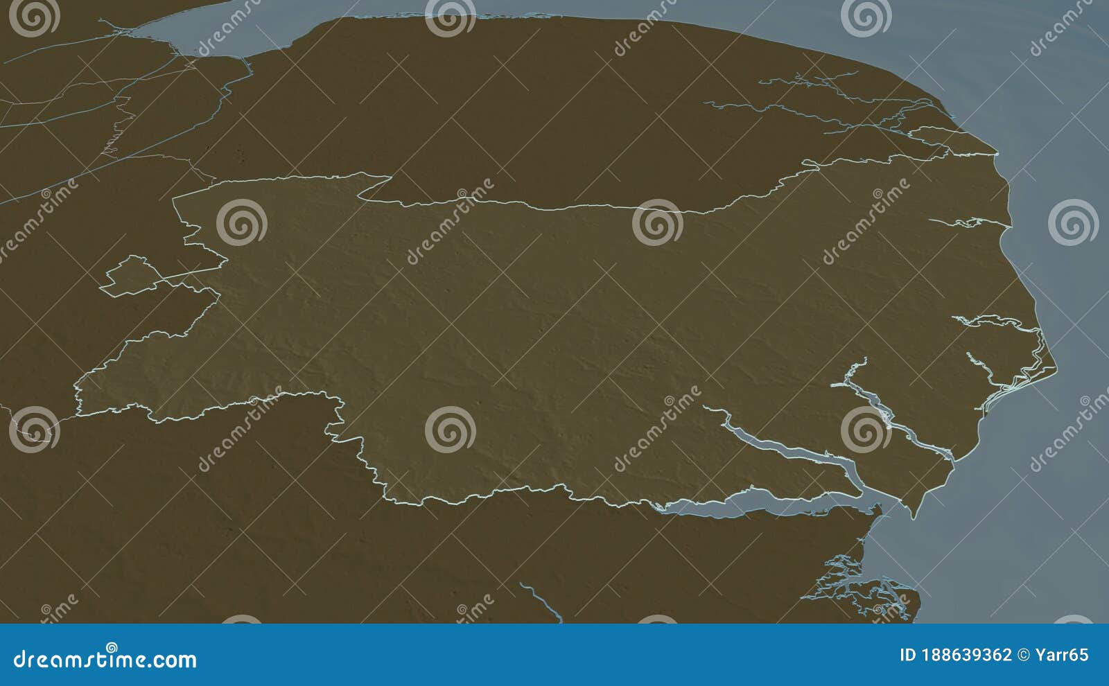 Suffolk, England - Outlined. Administrative Stock Illustration ...