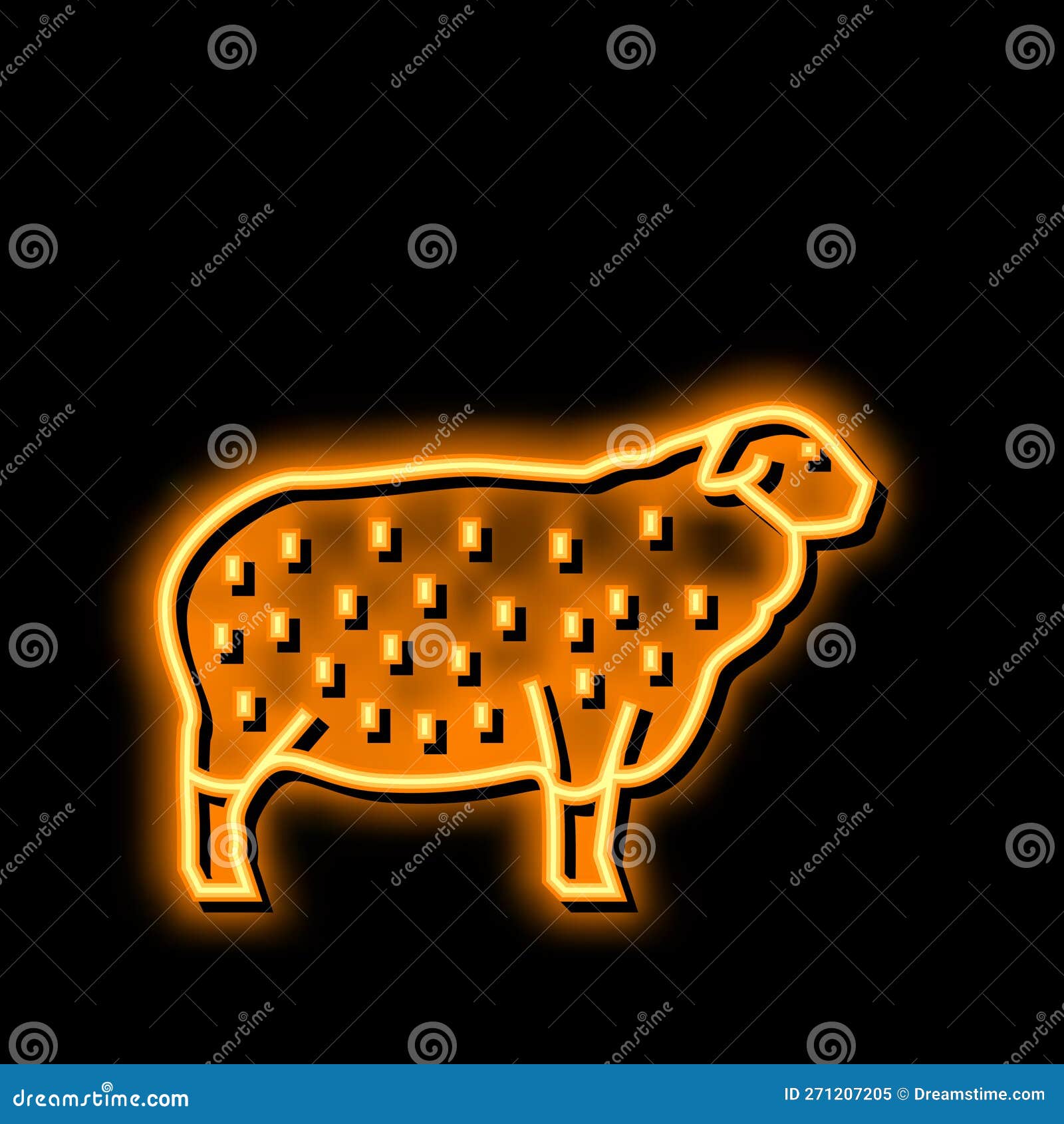 Suffolk Sheep Neon Glow Icon Illustration Stock Vector - Illustration ...