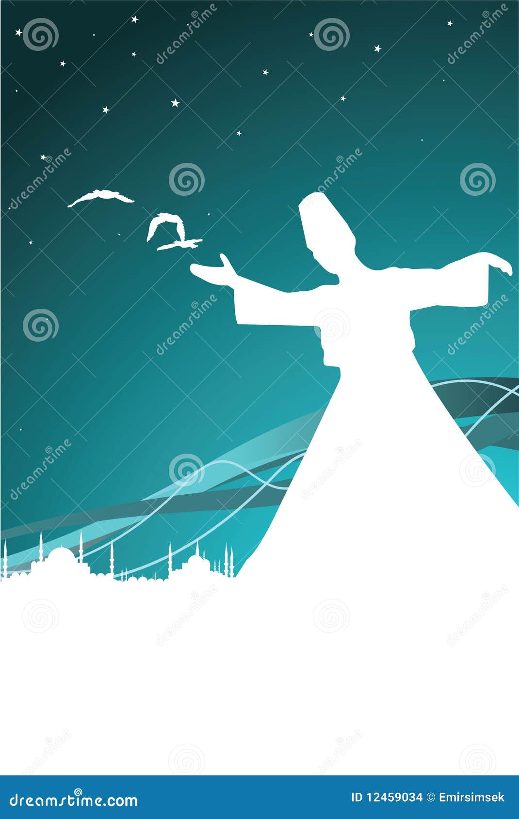 Sufism stock vector. Illustration of love, oriental, cityscape - 12459034