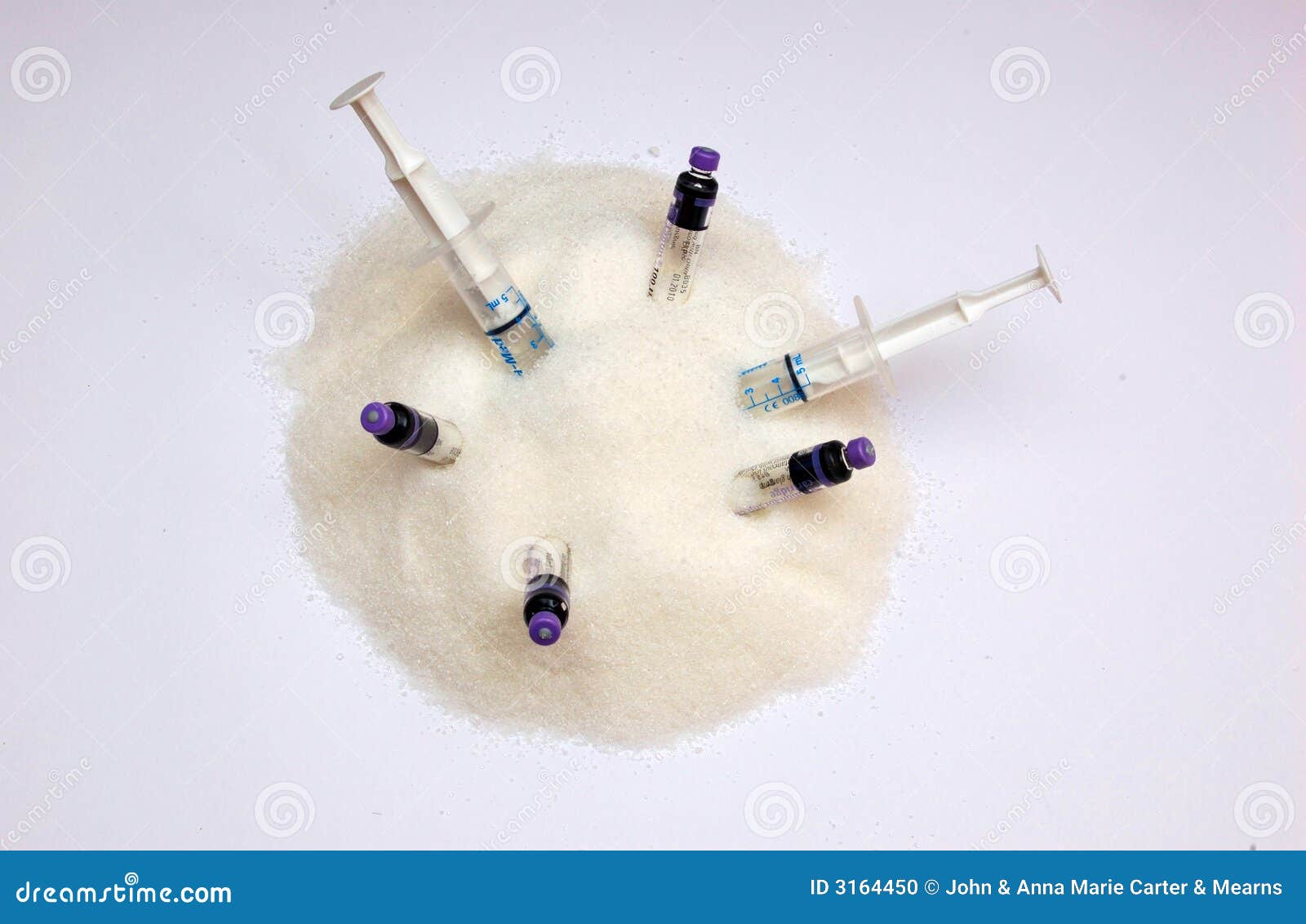 Sugar and Injection Pens Also Insulin Cartridges for Diabetes. Stock ...