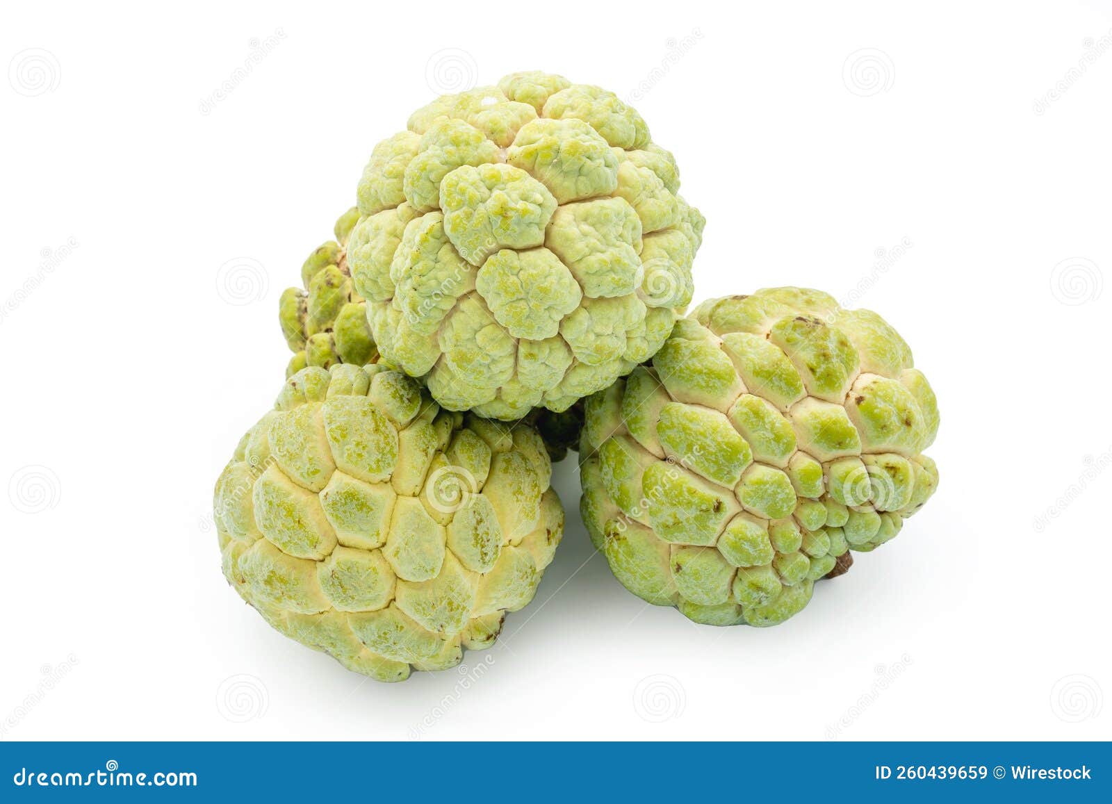 Sugar Apples Isolated on White Background Stock Image - Image of ...