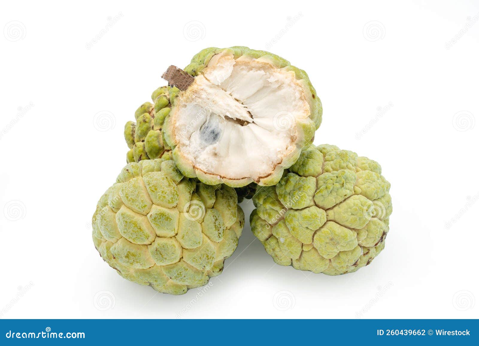 Sugar Apples Isolated on White Background Stock Photo - Image of ...