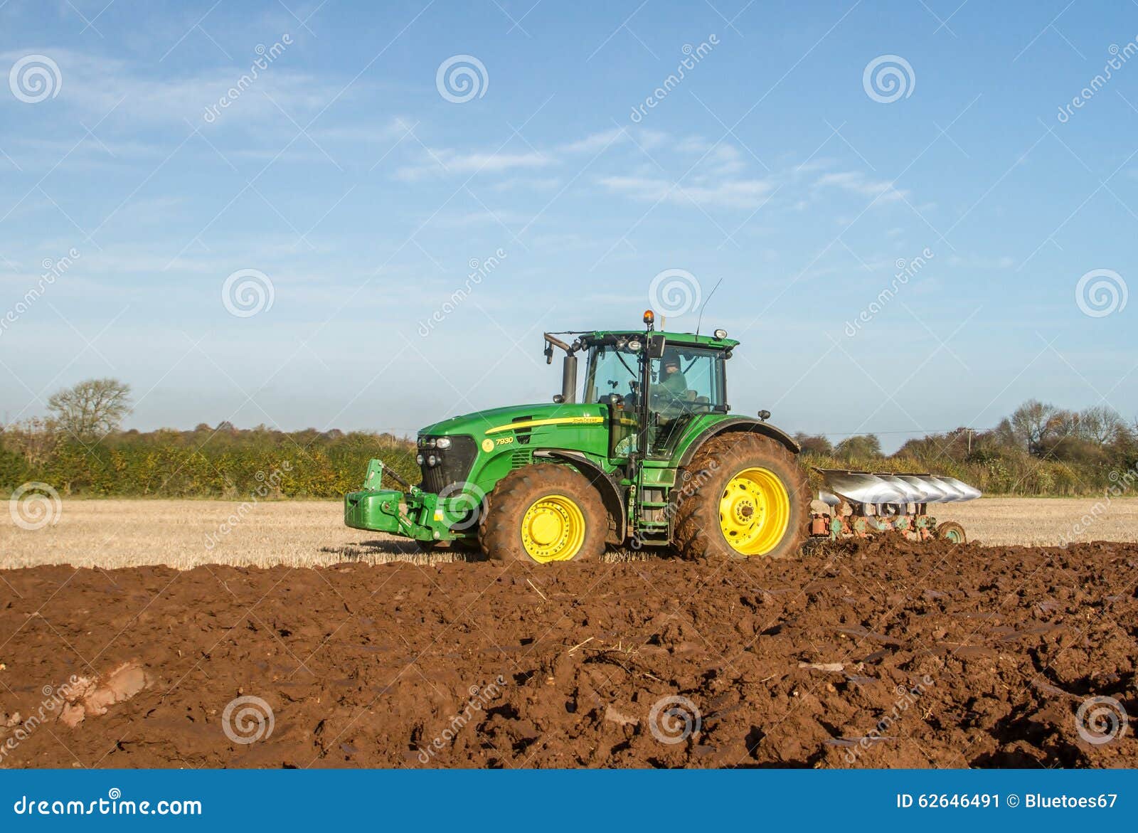 Modern John Deere Tractor Pulling a Plough Editorial Photo - Image of ...