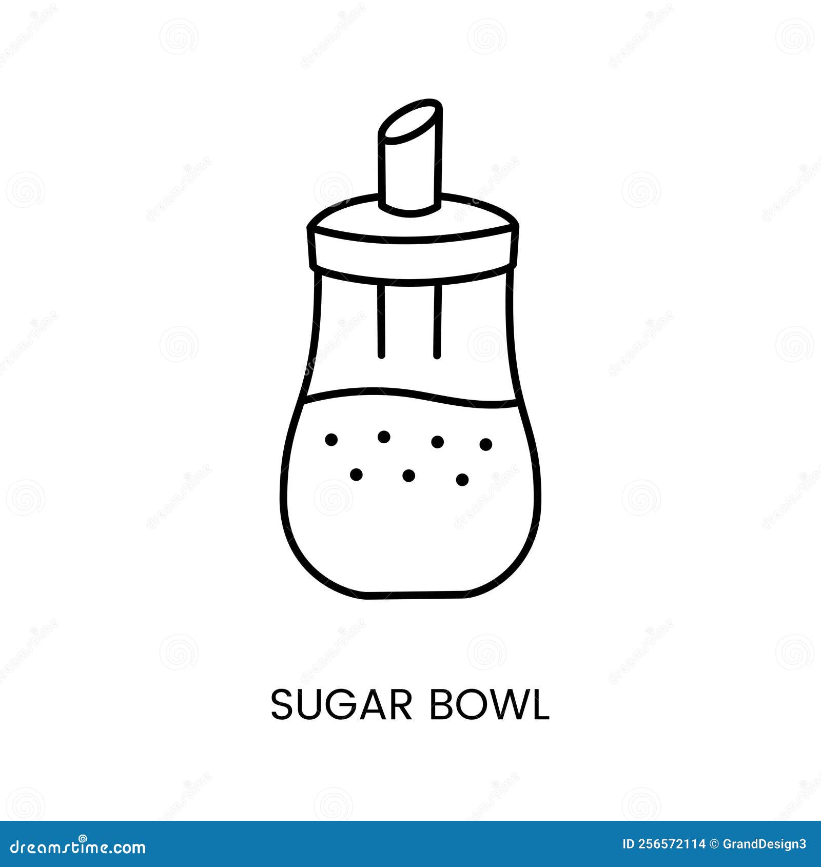 Sugar Bowl Icon Line in Vector, Illustration of the Container for Sugar ...