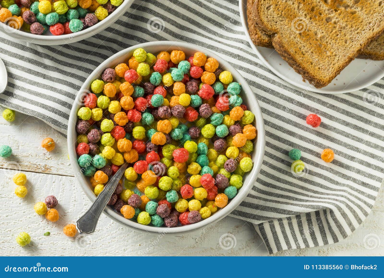 Sugar Breakfast Cereal Colorido Foto de Stock - Imagem de todo, café ...