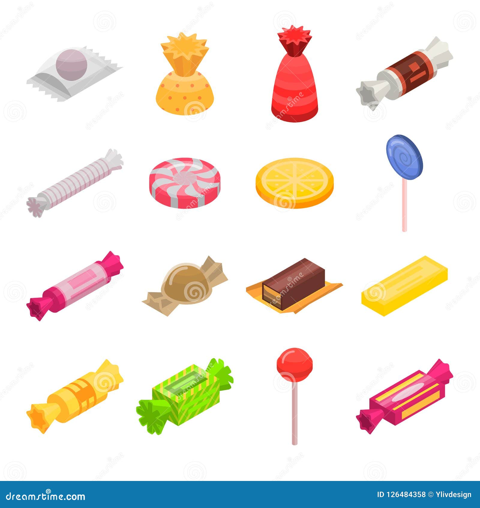 Sugar Candy Icon Set, Isometric Style Stock Vector - Illustration of ... Sugar Candy Icon Set, Isometric Style Stock Vector - Illustration of ...