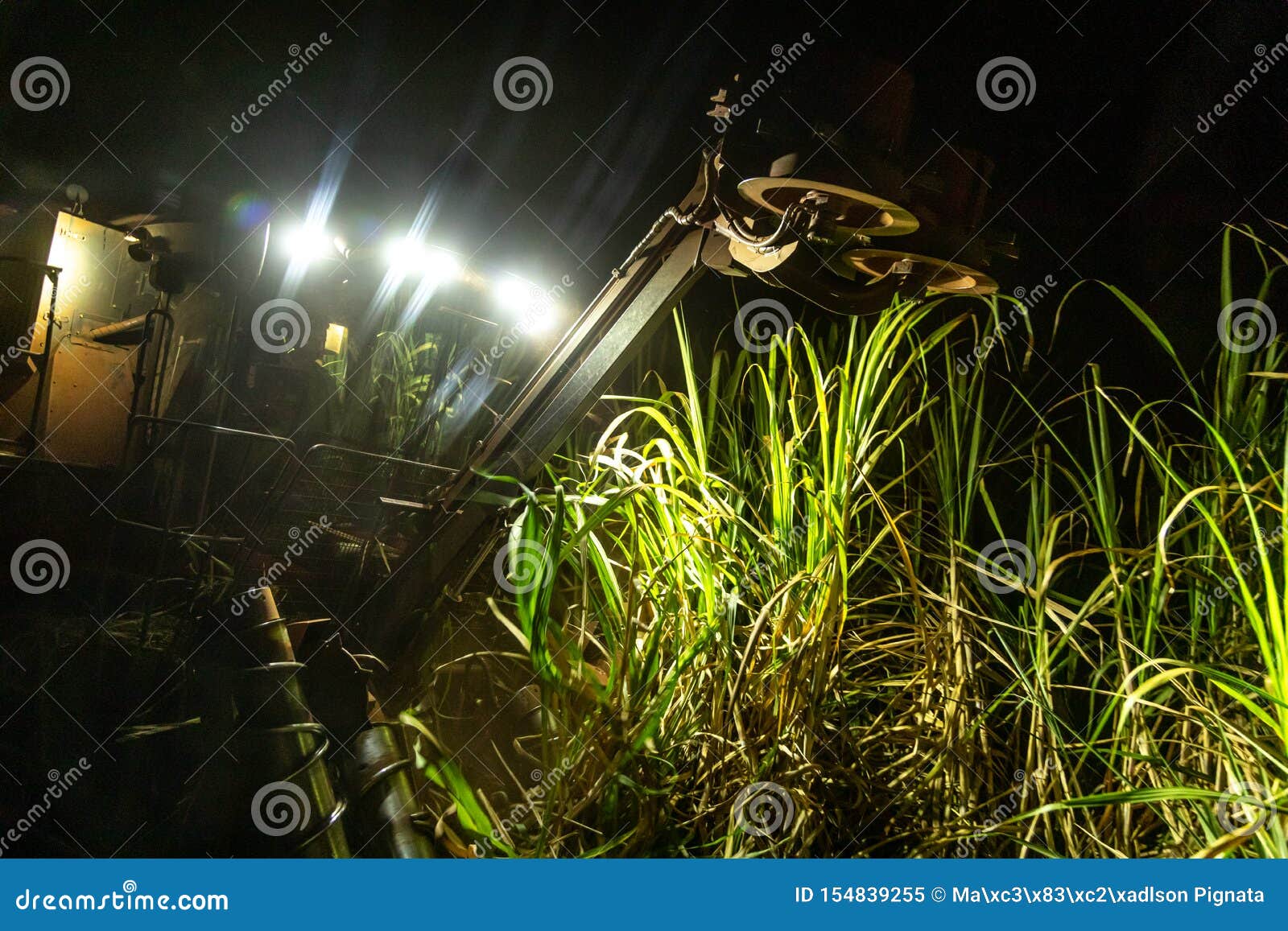 Sugar Cane Hasvest Plantation Night Stock Image - Image of machinery ...