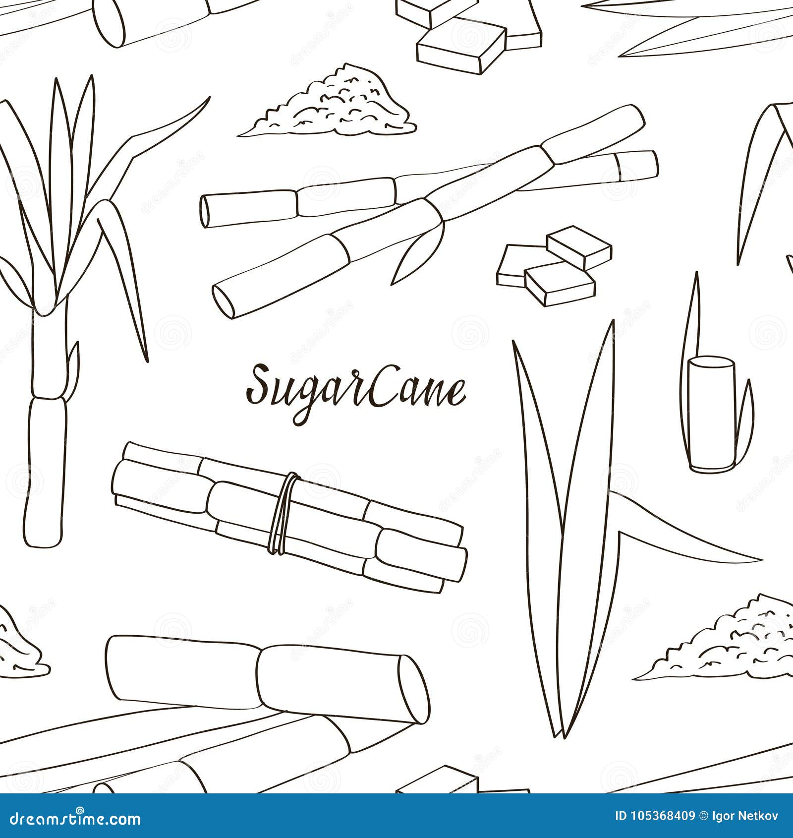 Sugar cane icons pattern stock vector. Illustration of pattern - 105368409