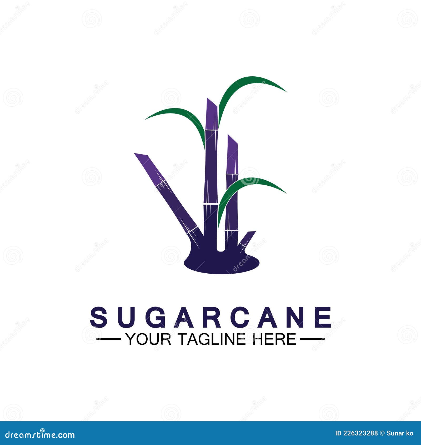 Sugar Cane Logo Icon Symbol Vector Illustration Design Template Stock ...