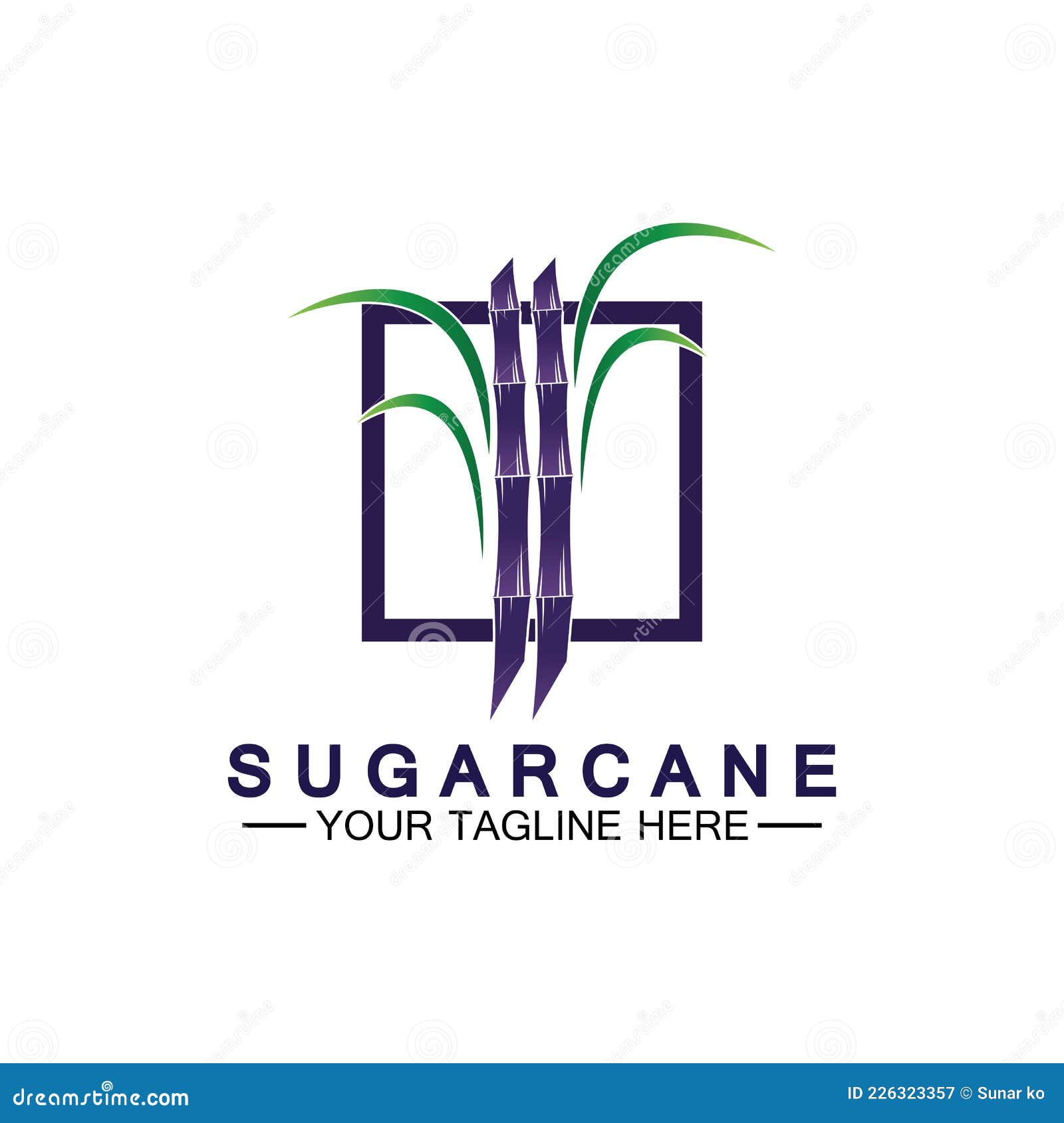 Sugar Cane Logo Icon Symbol Vector Illustration Design Template Stock ...