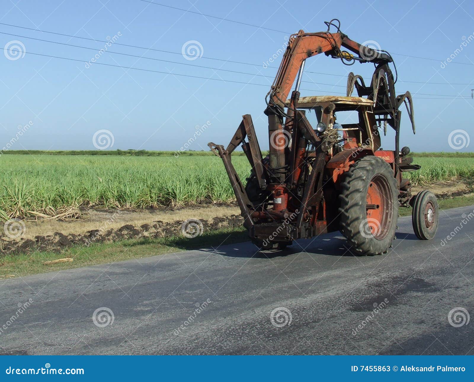 Sugar cane tractor stock image. Image of cane, agriculture - 7455863