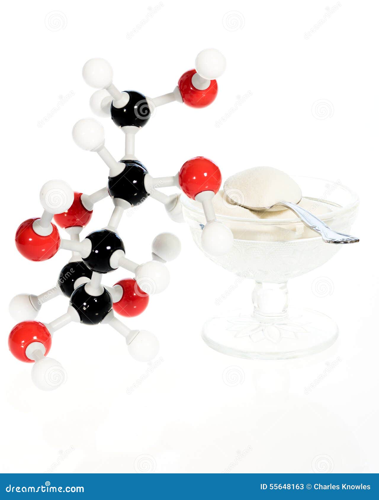 Sugar and Chemistry Atom for Glucose Stock Image - Image of compound ...