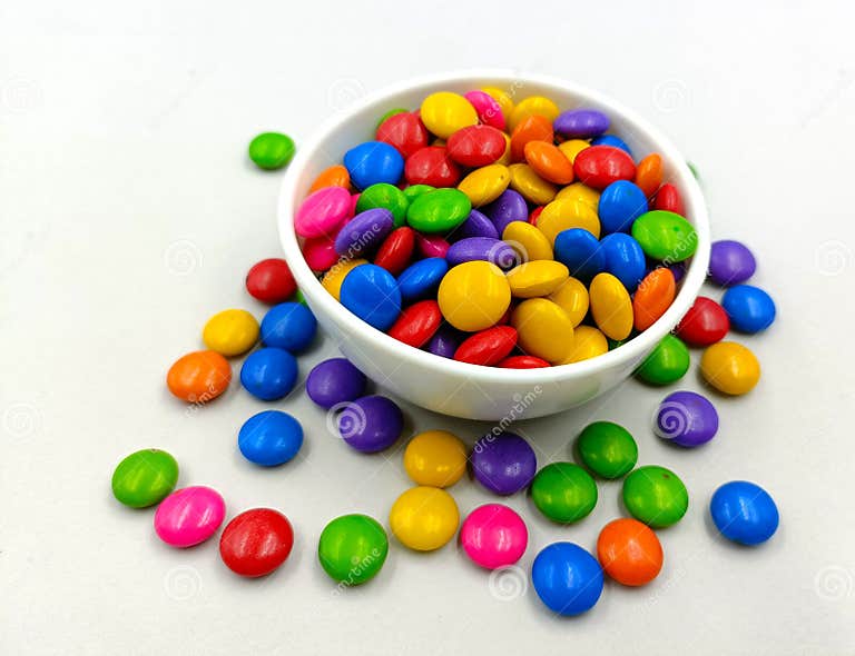 Sugar Coated Chocolate Gems Candy Stock Photo - Image of cake, color ...