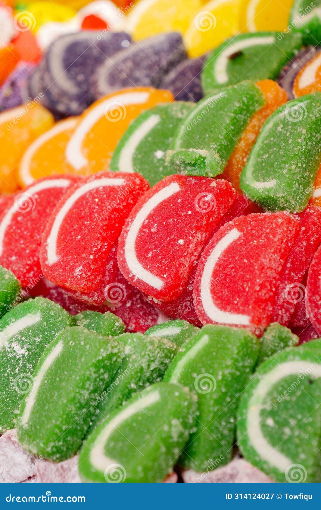 Sugar Coated Jelly Beans in the Form of Colored Sliced Fruit Stock ...