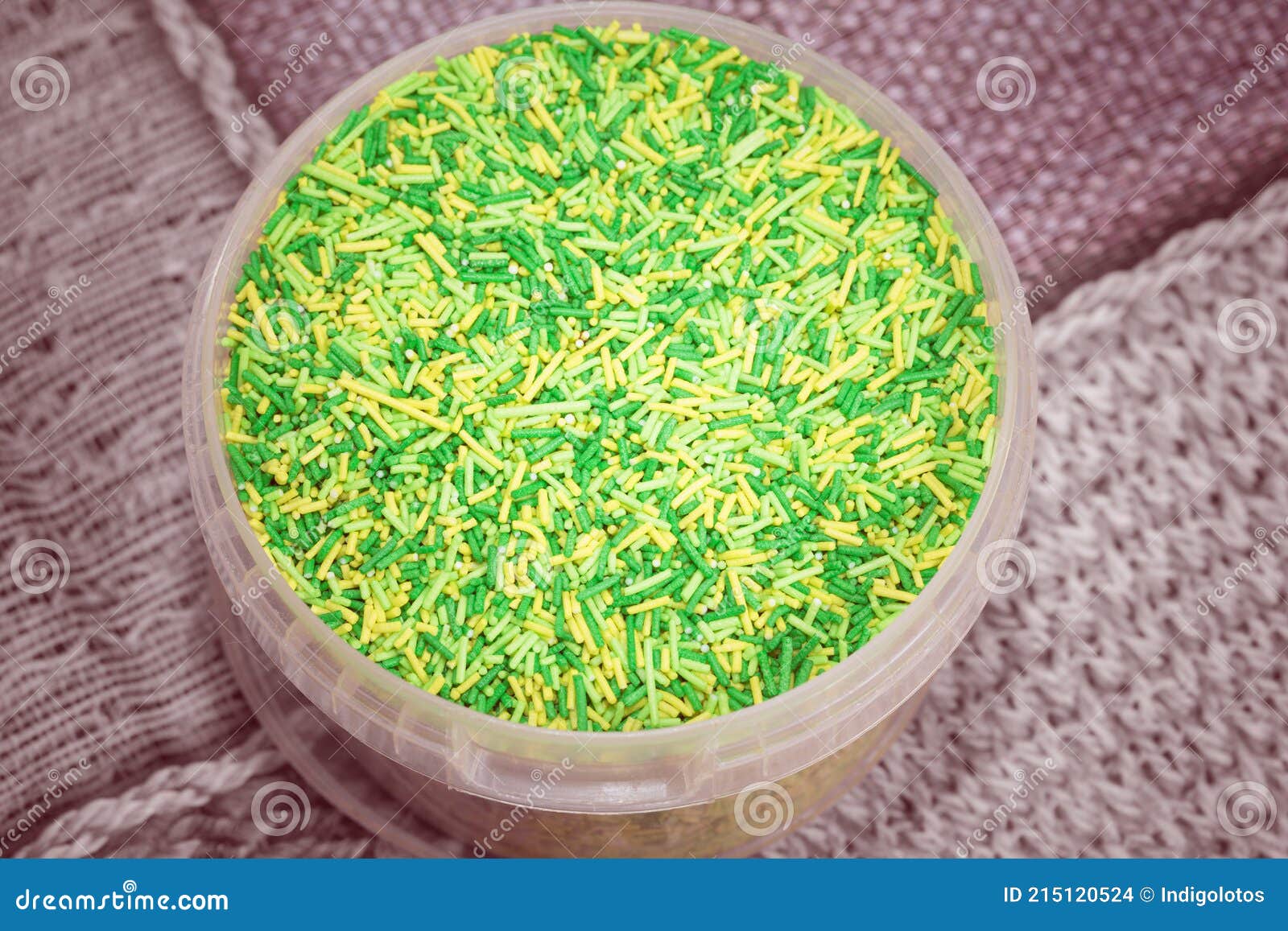 Sugar Colourful Sprinkles in a Plastic Pail Stock Photo - Image of ...