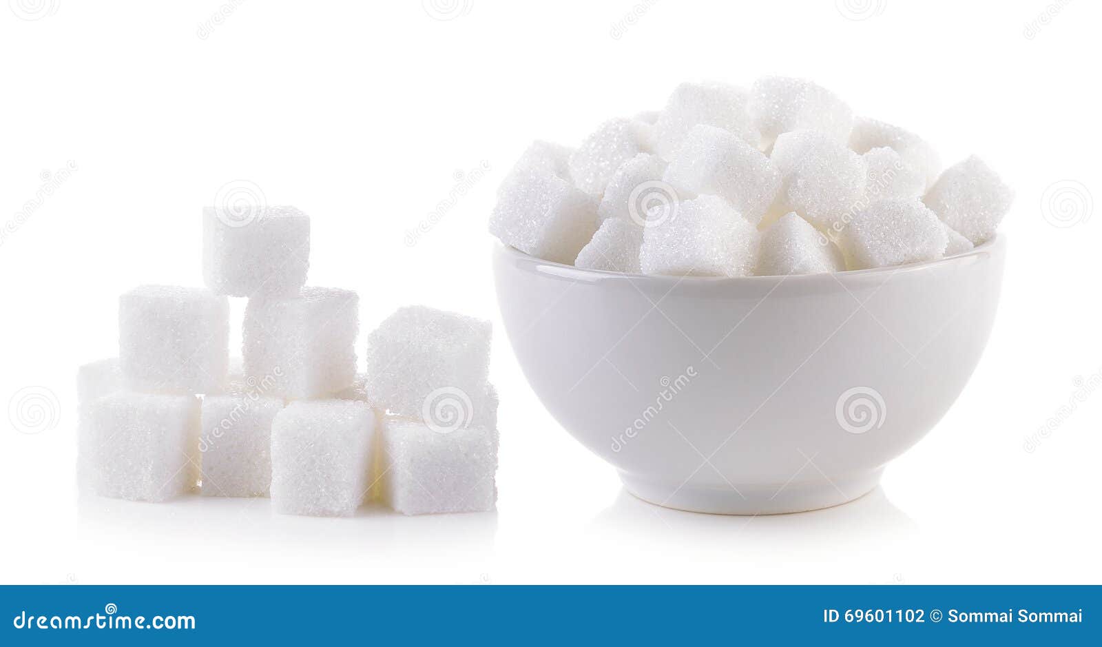 Sugar Cube in the Bowl on White Background Stock Photo - Image of ...