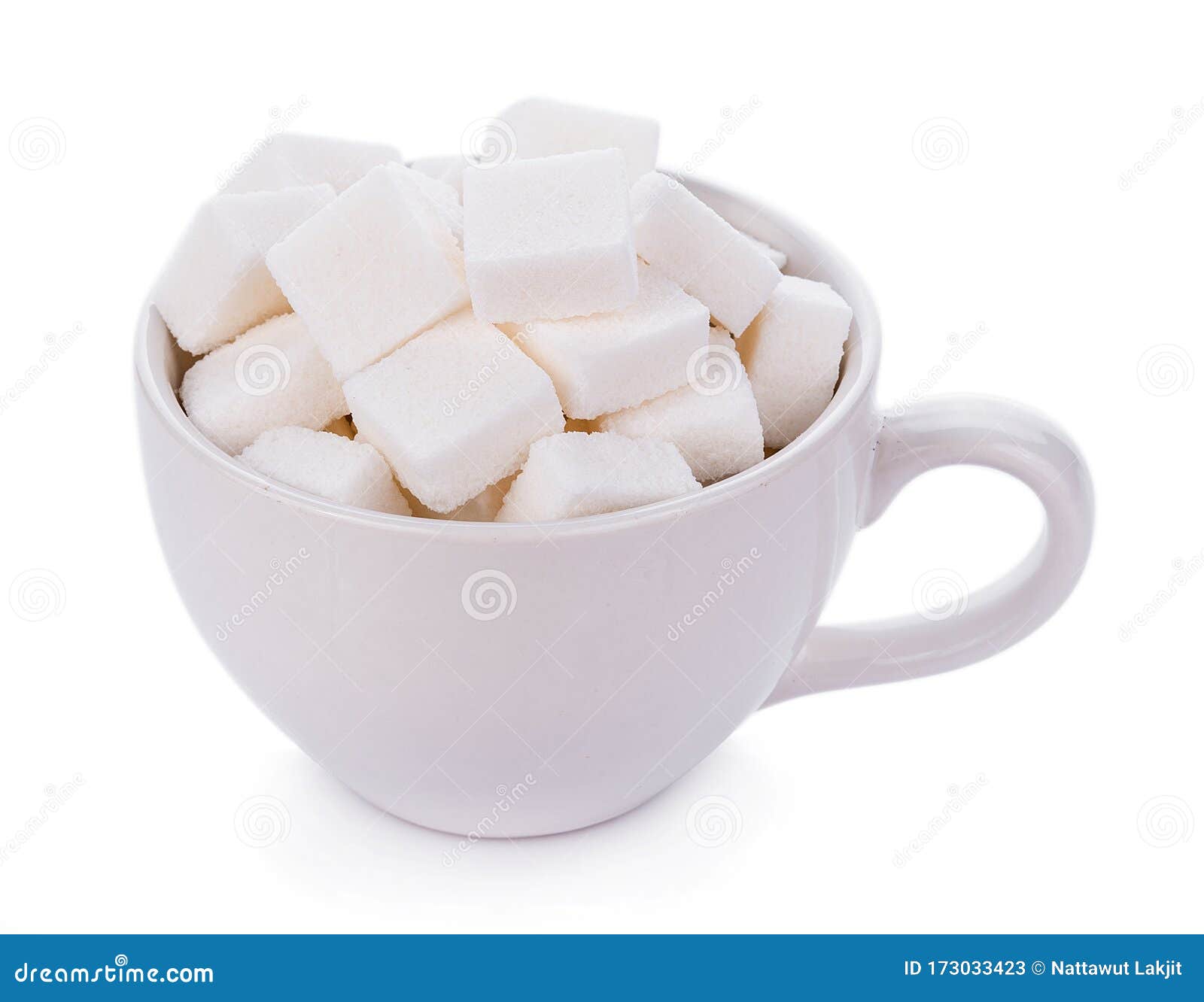 Sugar Cube in Cup on White Background Stock Image - Image of stack ...