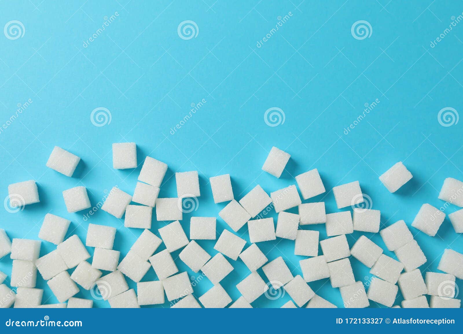 Sugar Cubes on Blue Background Stock Image - Image of pure, background ...