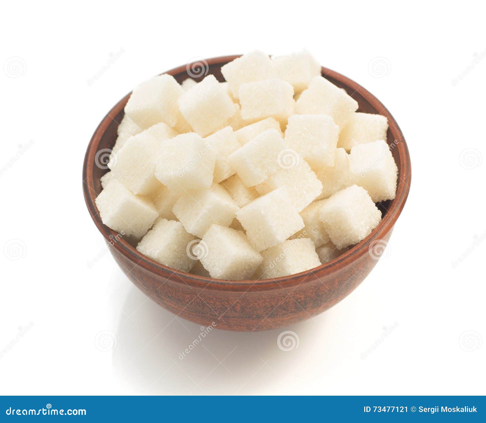 Sugar Cubes in Bowl Isolated on White Stock Image - Image of bowl ...
