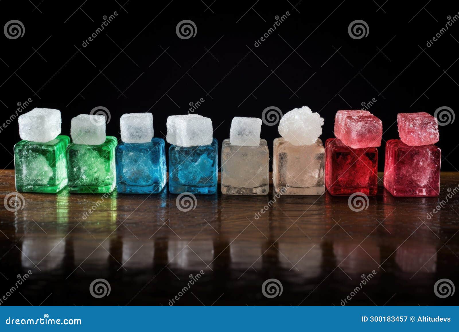 Sugar Cubes Creating a Path To a Group of Assorted Soda Bottles Stock ...