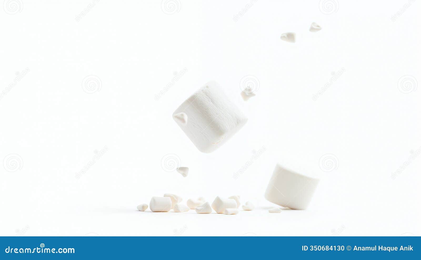 Sugar Cubes Floating Above a Plain White Background Stock Illustration ...