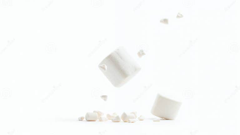 Sugar Cubes Floating Above a Plain White Background Stock Illustration ...