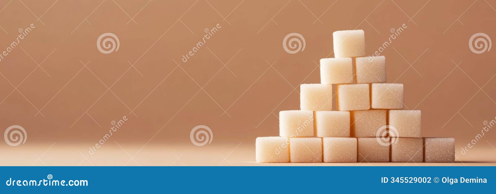 Sugar Cubes Forming a Pyramid on a Brown Background Stock Photo - Image ...
