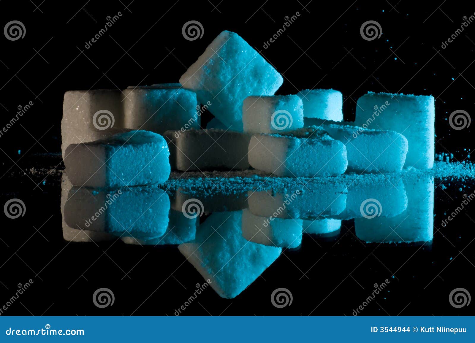 Sugar cubes on glass stock photo. Image of reflecting - 3544944