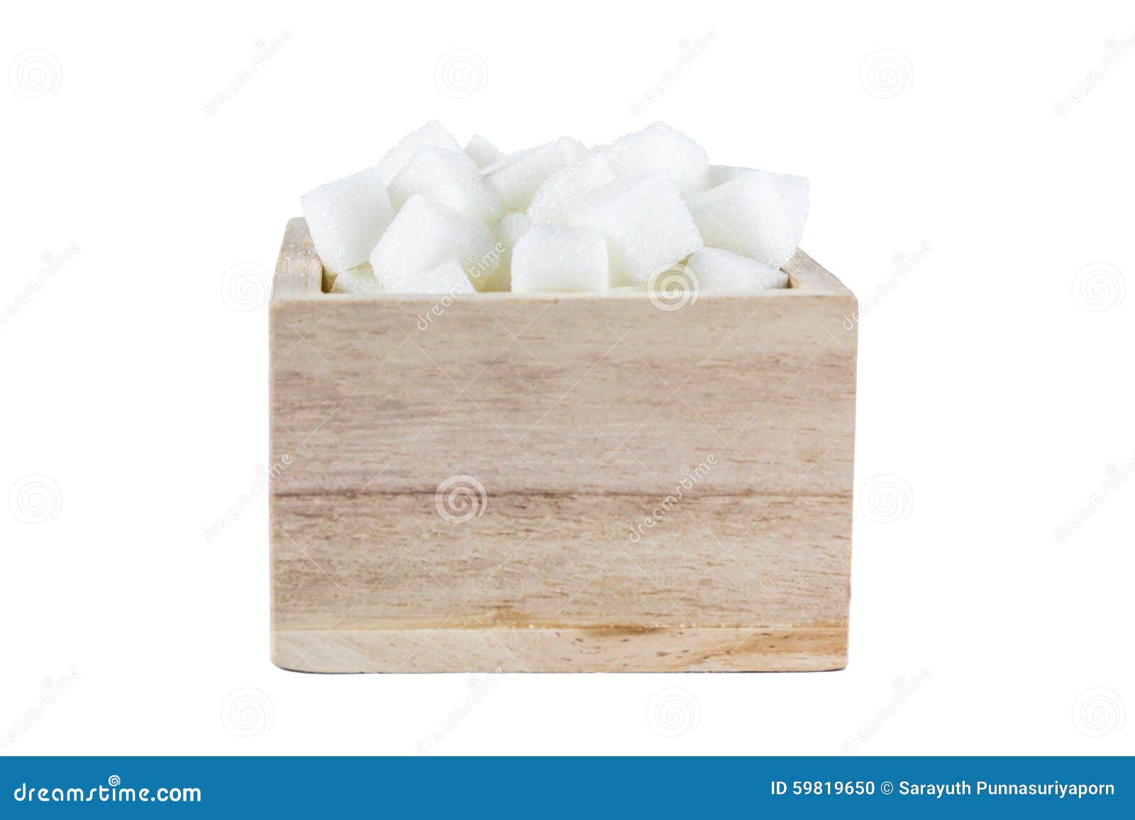 Sugar Cubes in Square Shaped Bowl on Isolated White Background. Stock ...
