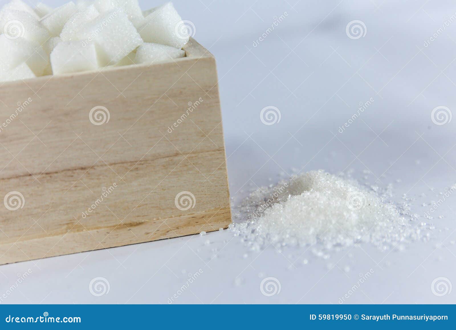 Sugar Cubes in Square Shaped Bowl on Isolated White Background. Stock ...