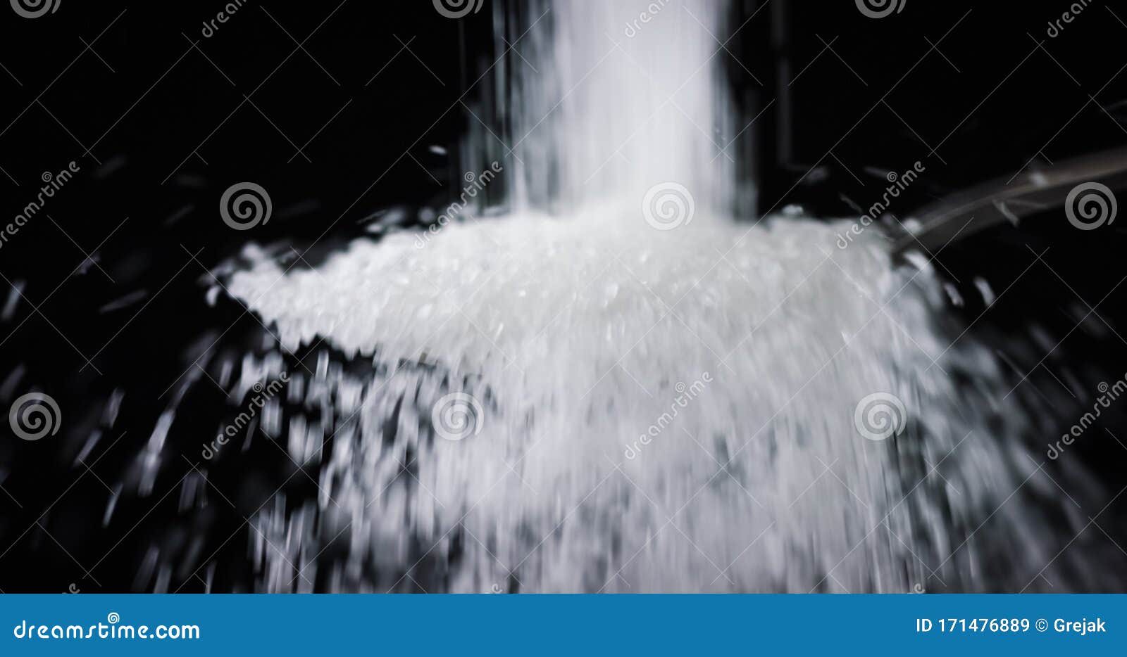 Sugar Falling on a Spoon on Black Background Stock Image - Image of ...