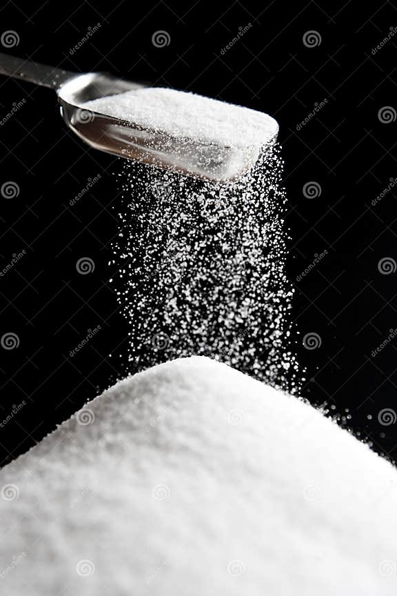 Sugar Falling from Tablespoon Stock Photo - Image of sugar, ingredient ...