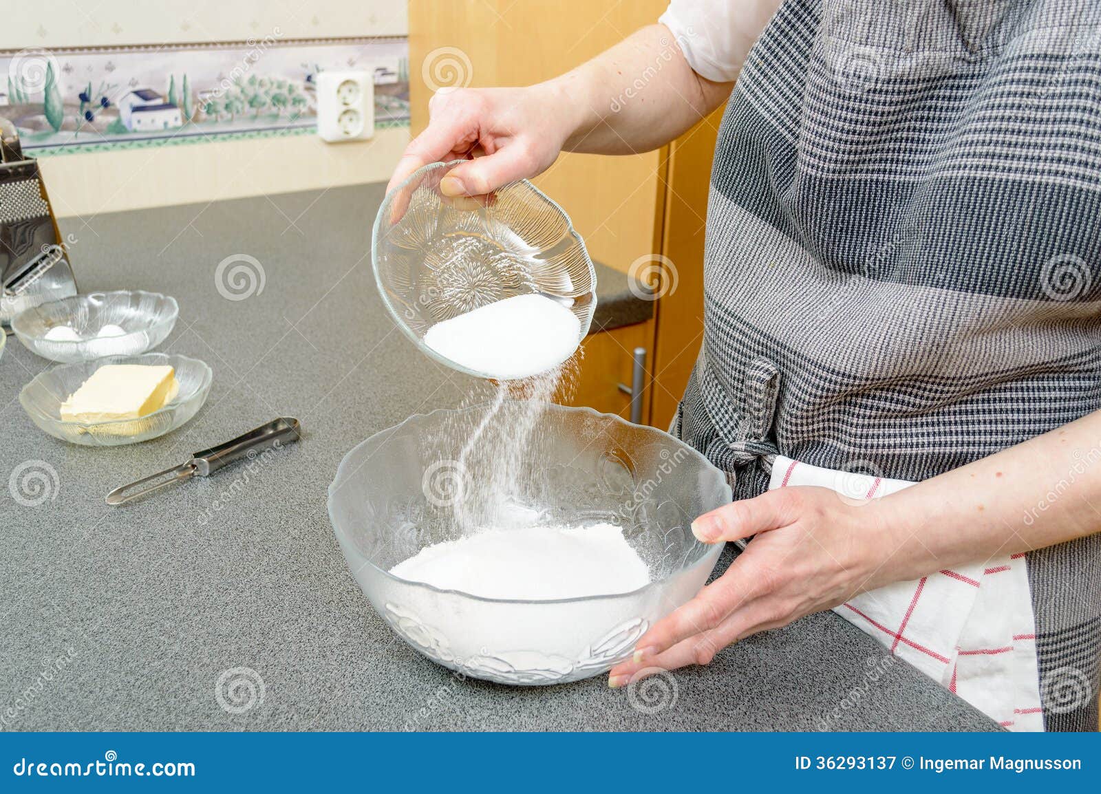 Sugar and flour stock image. Image of plain, metal, granulated - 36293137