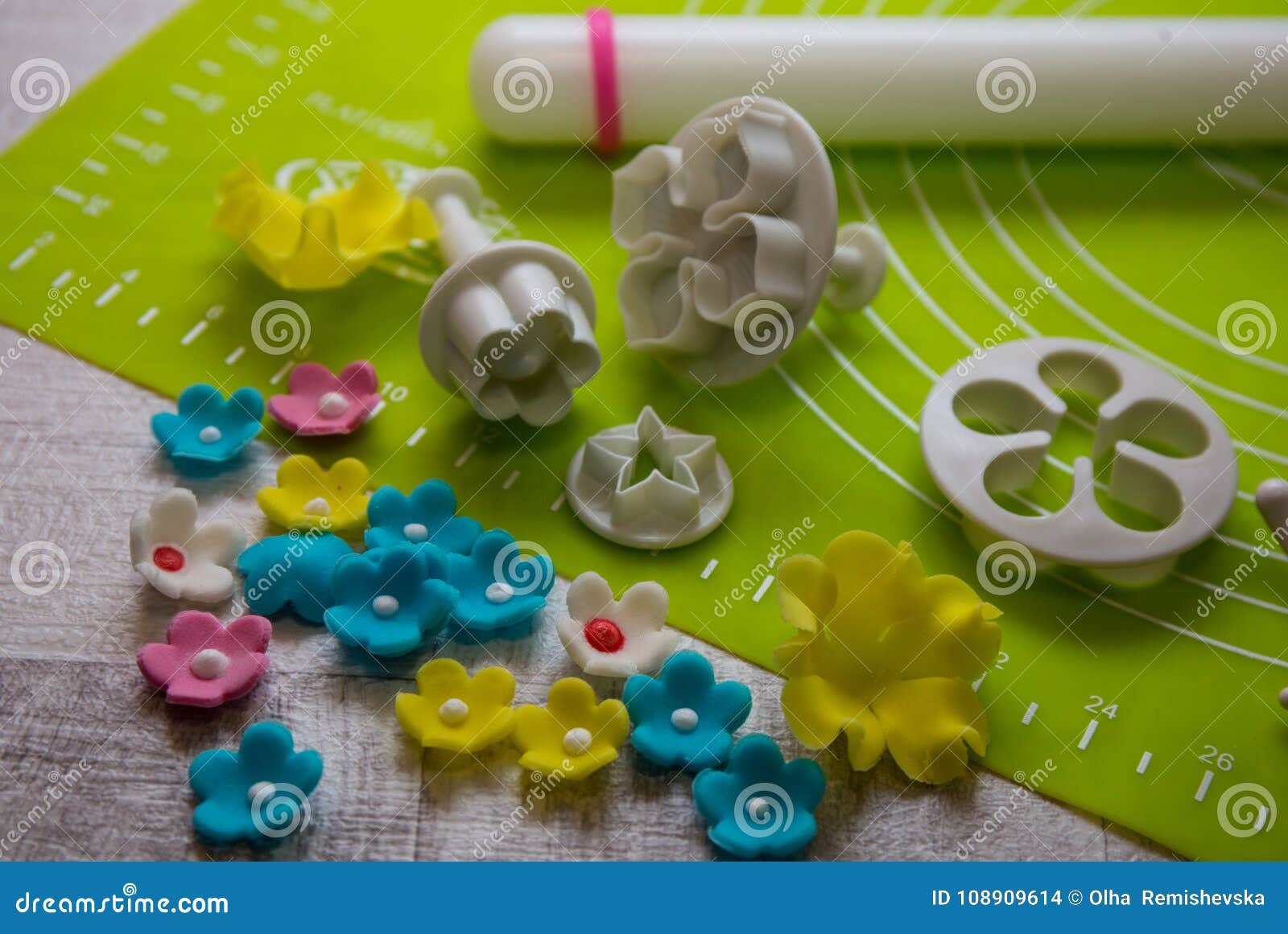 Sugar Flower and Tools for Sugar Decoration.Sugar Decoration Background ...