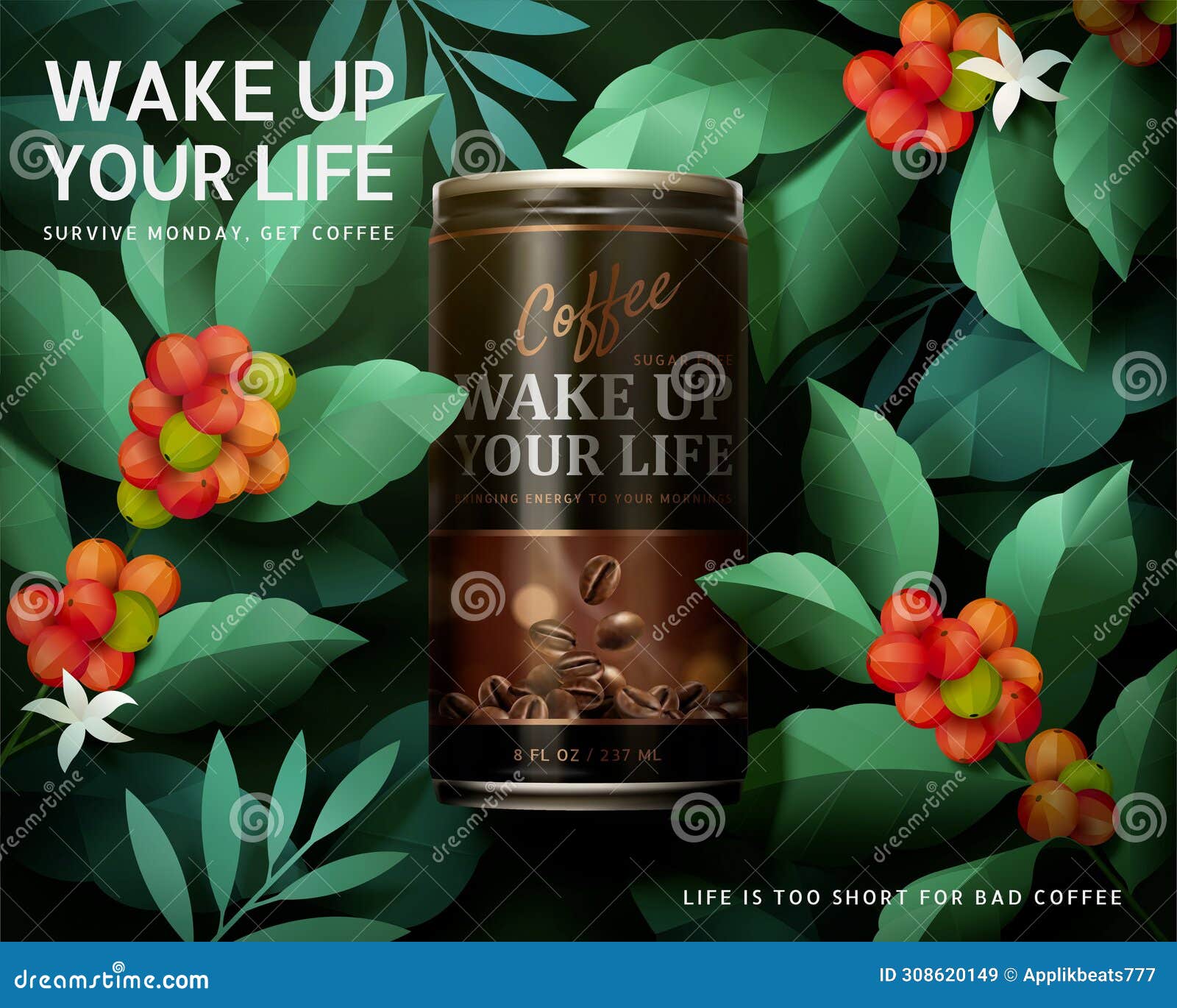 Sugar free black coffee ad stock vector. Illustration of mocha - 308620149