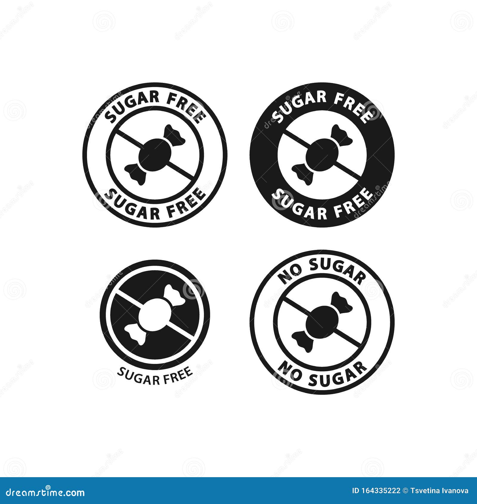 Sugar Free Circle Sticker Vector Illustration | CartoonDealer.com ...