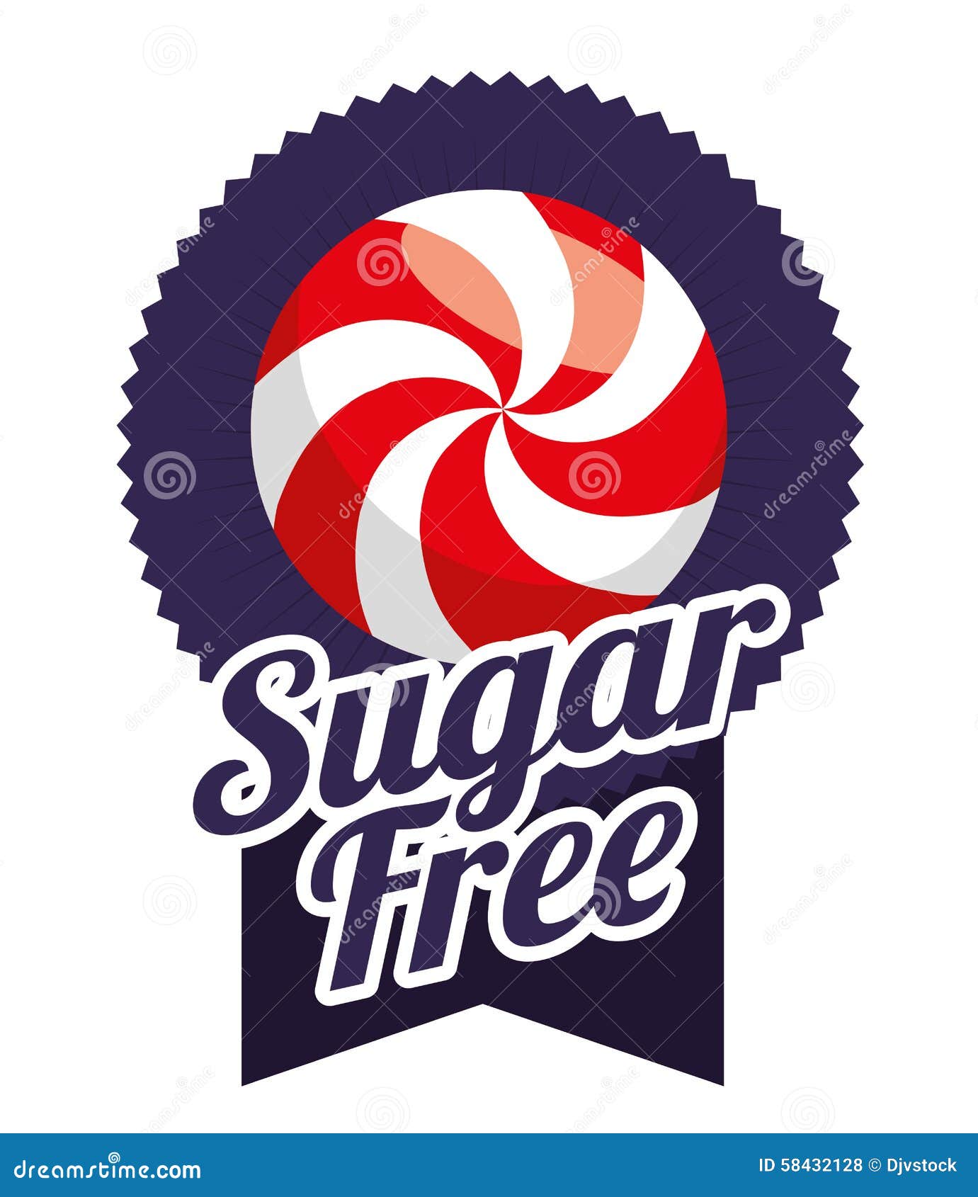 Sugar free design stock vector. Illustration of candy - 58432128