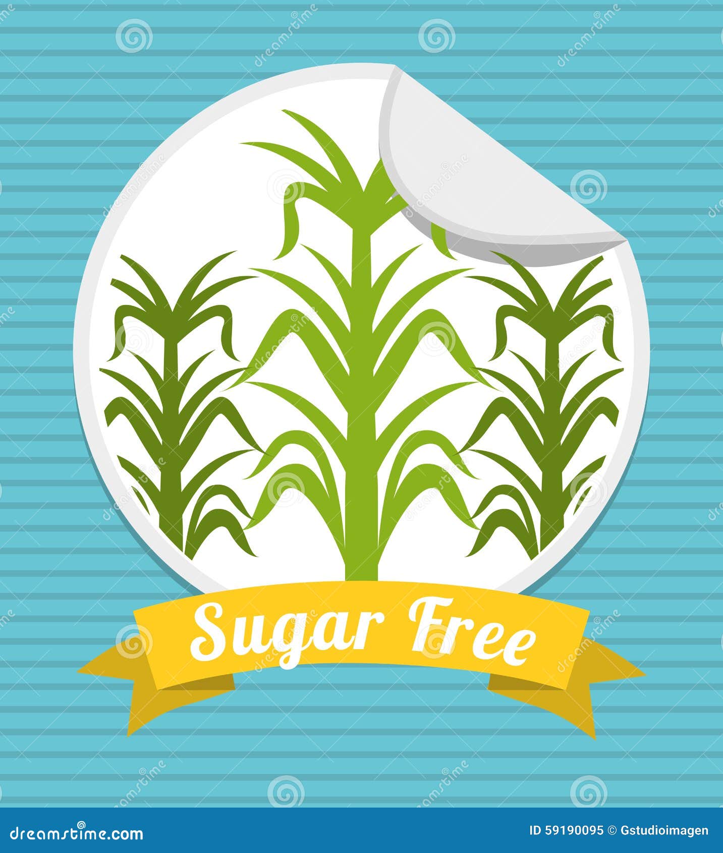 Sugar free stock vector. Illustration of ribbon, sign - 59190095