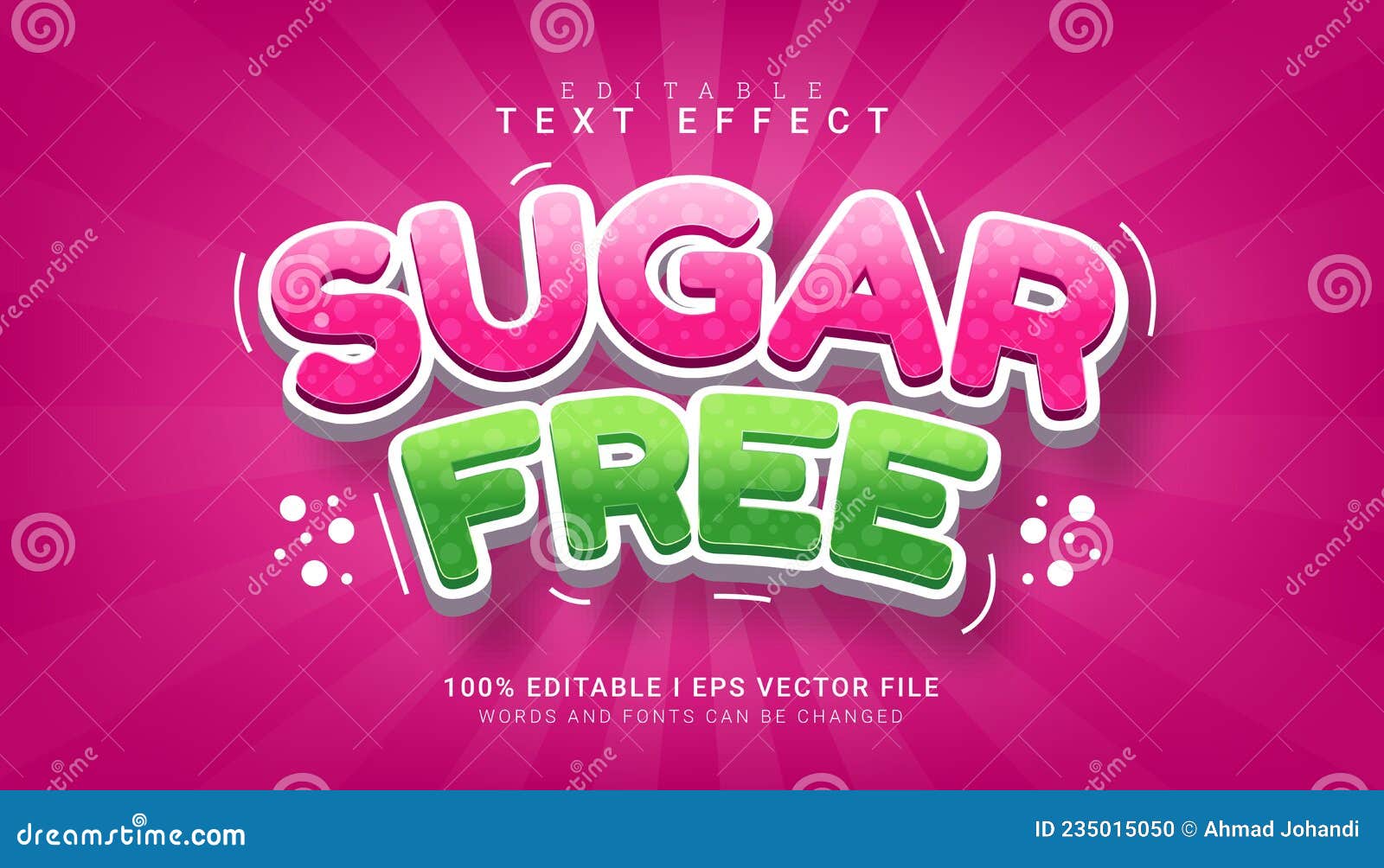 Sugar Free Editable Text Effect Vector Illustration Stock Vector ...