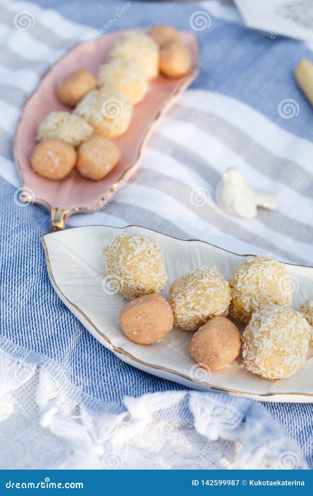 Sugar Free Hand Made Sweets Layout on Plates Stock Image - Image of ...