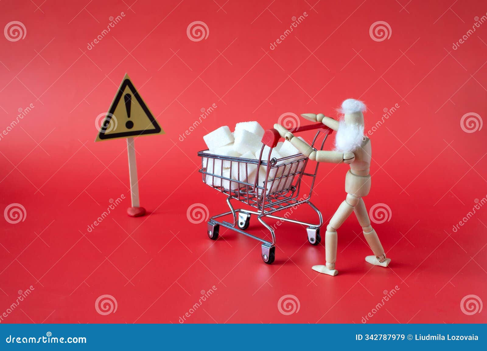 Sugar Hazard Warning Concept Stock Image - Image of person, sign: 342787979