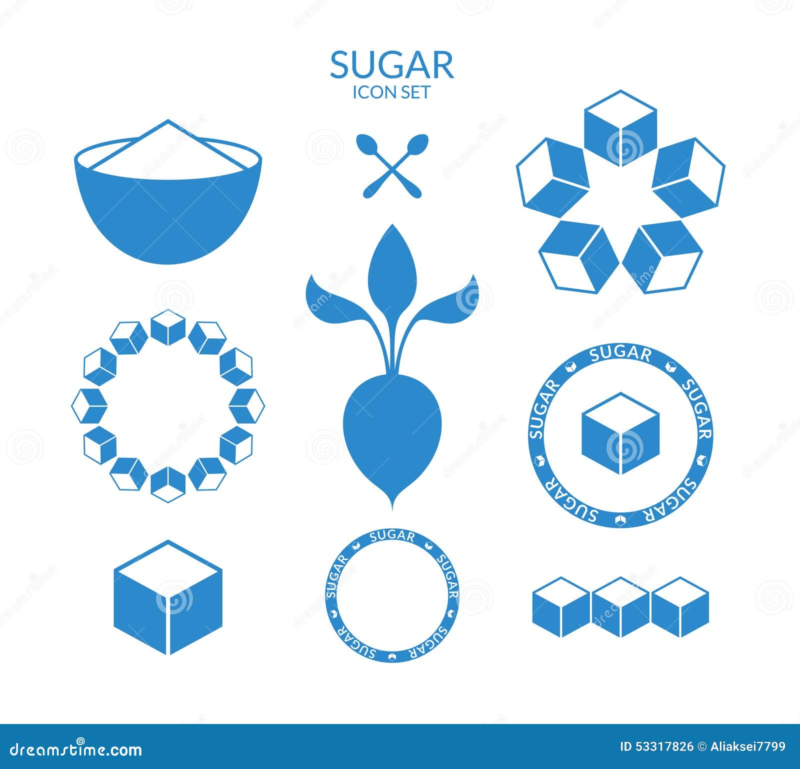 Sugar. Icon set stock vector. Illustration of food, granulated - 53317826