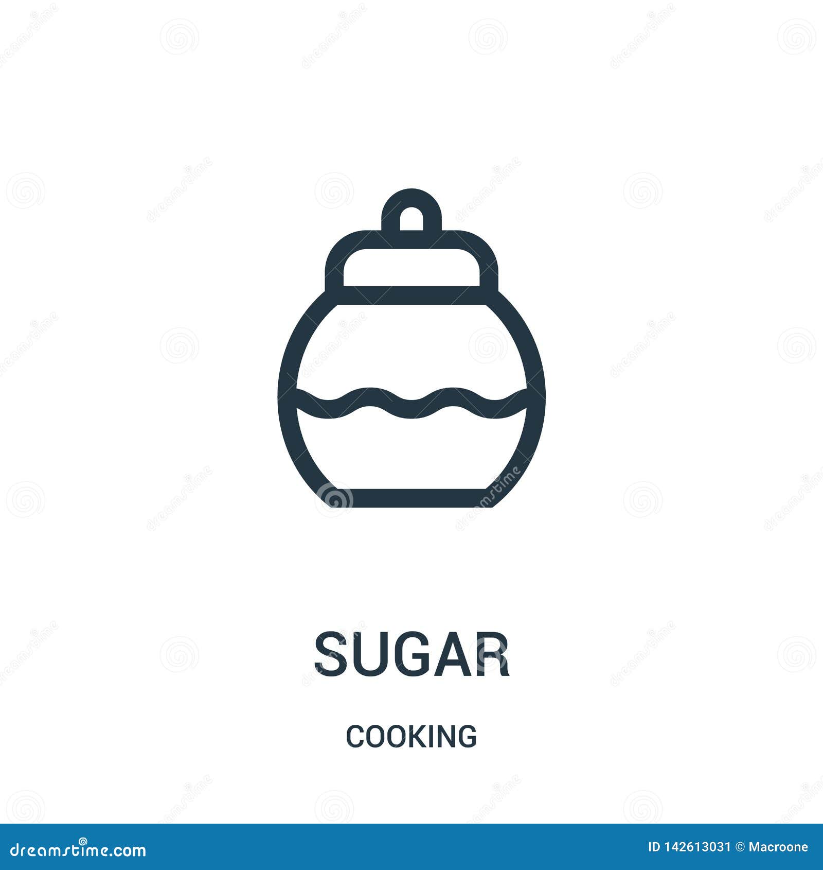 Sugar Icon Vector from Cooking Collection. Thin Line Sugar Outline Icon ...