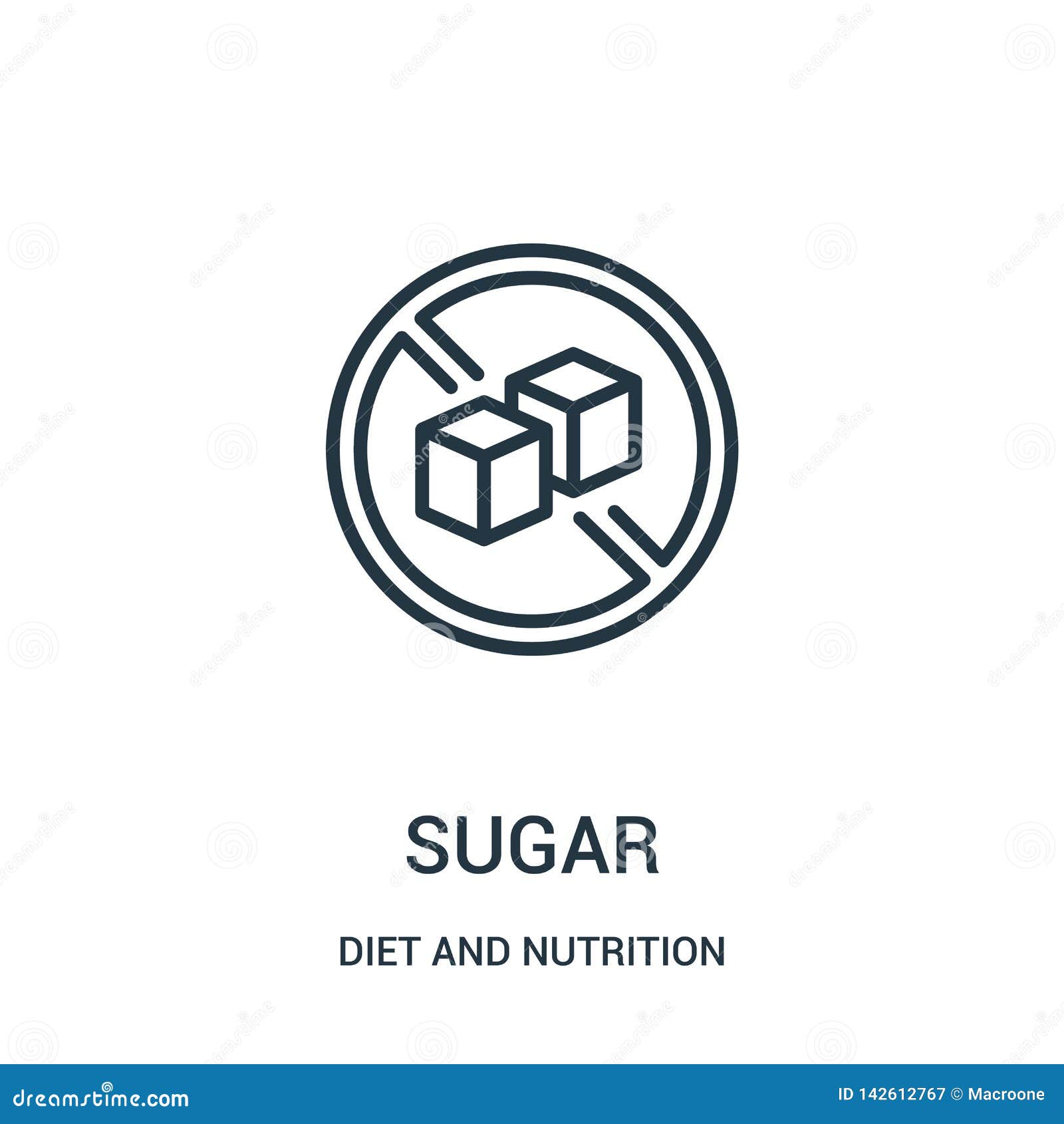 Sugar Icon Set In Thin Line Style Vector Illustration | CartoonDealer ...