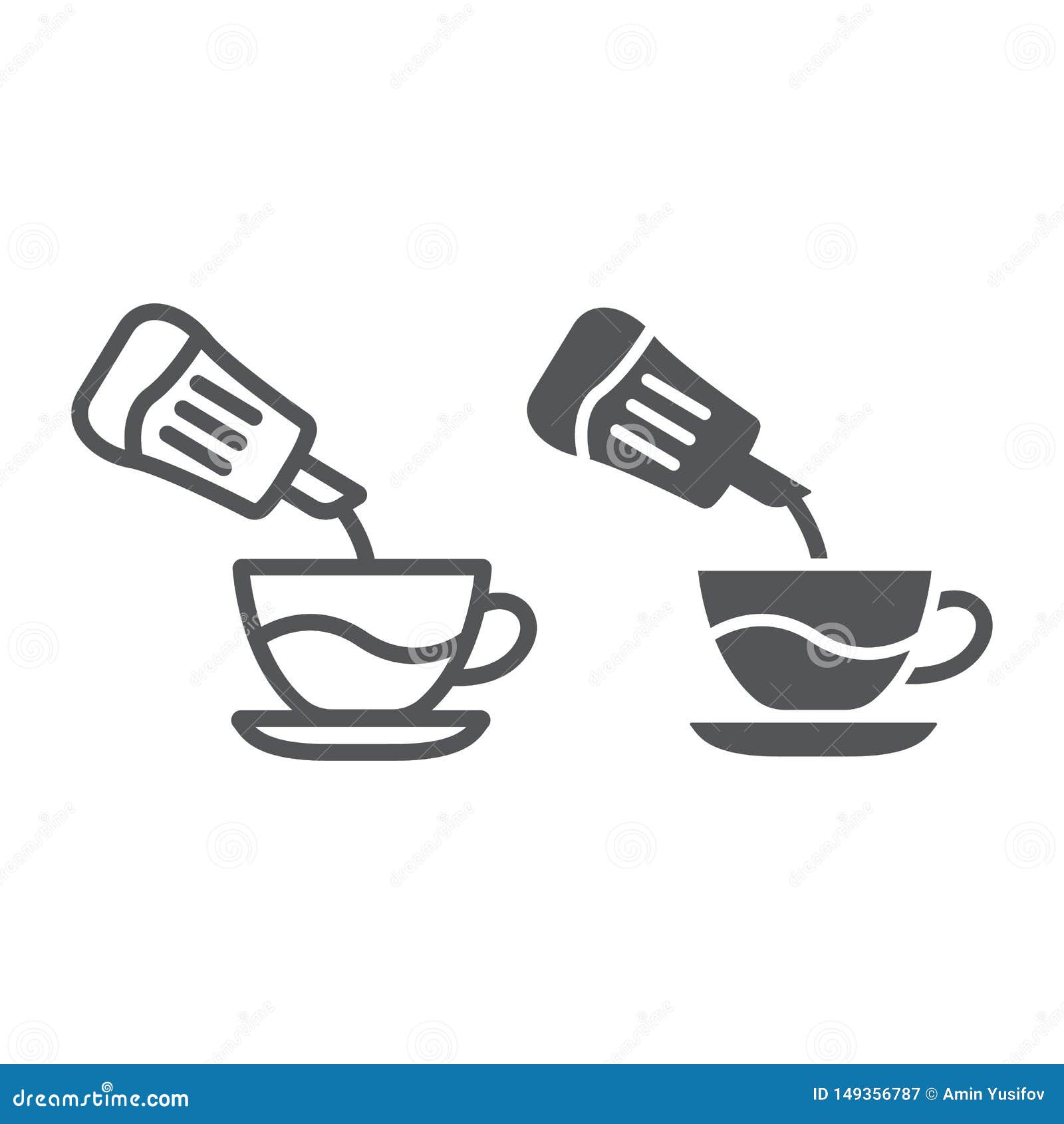 Sugar Line Icon. Candies And Coffee Sweeteners, Sugar In Cubes Bags And ...