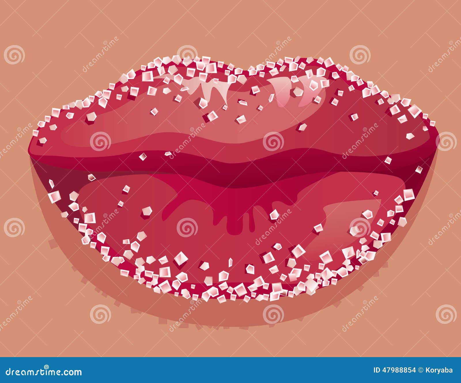 Sugar lips stock vector. Illustration of kiss, lips, white - 47988854